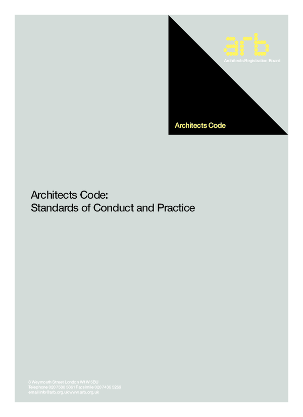 (PDF) Architects Registration Board Architects Code Architects Code ...