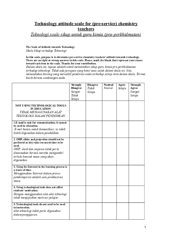 (DOC) Technology attitude scale for