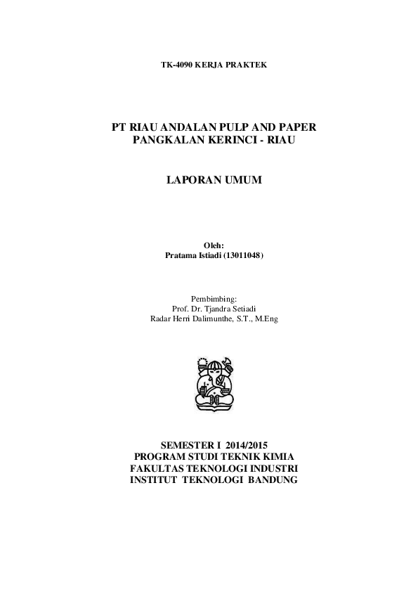 (PDF) Laporan KP PT. RAPP