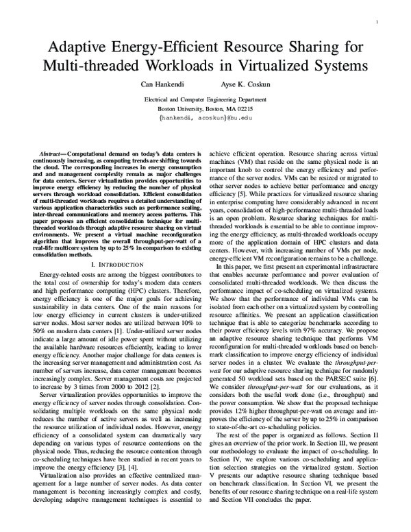 (PDF) Adaptive Energy-Efficient Resource Sharing for Multi-threaded Workloads in Virtualized Systems