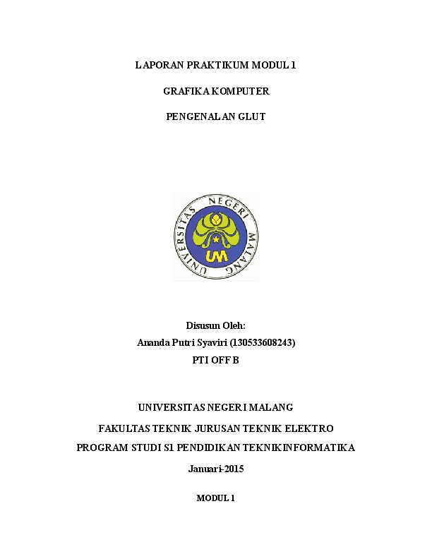 (DOC) Laporan Grafika Komputer- Pengenalan GLUT