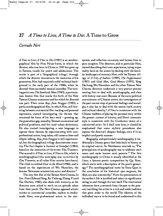 (PDF) A Time to Live, A Time to Die: A Time to Grow