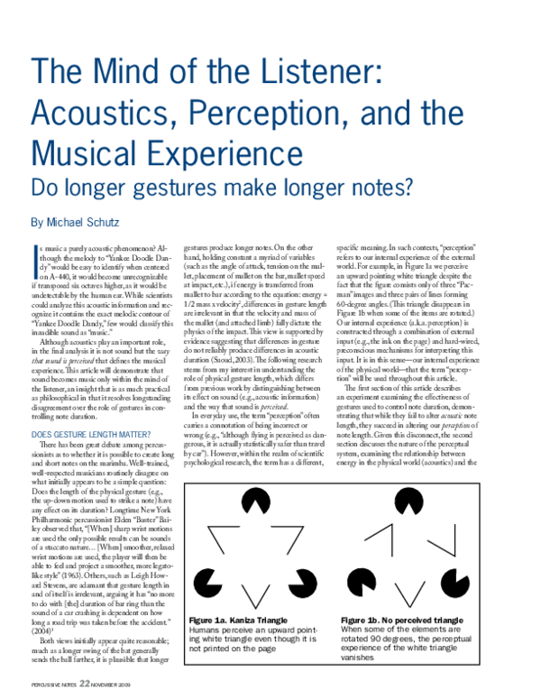 (PDF) The Mind of the Listener: Acoustics, Perception, and the Musical ...