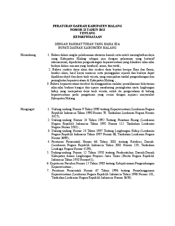 (DOC) Contoh perda kabupaten