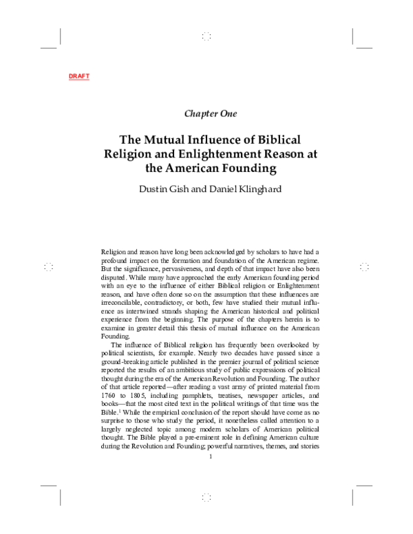 (PDF) The Mutual Influence of Biblical Religion and Enlightenment ...
