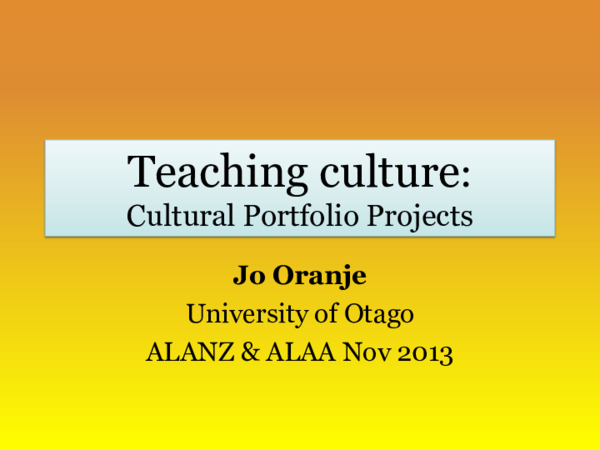 (PDF) Teaching Culture: Culture portfolio projects