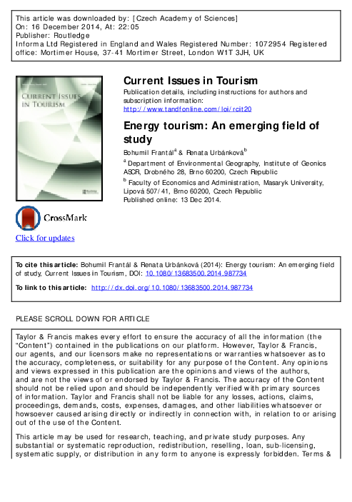 (PDF) Energy tourism: An emerging field of study