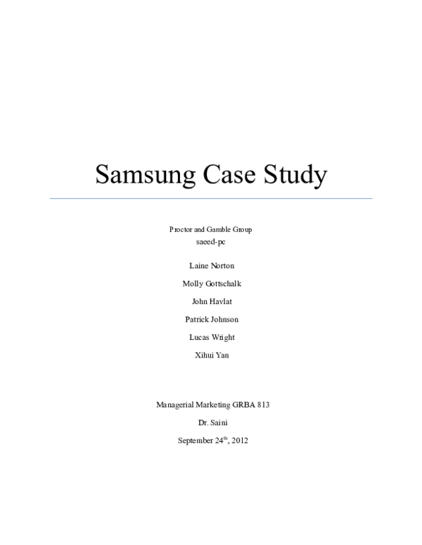 (DOC) Samsung Case Study