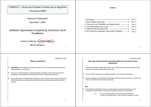 Pdf Software Approaches To Exploiting Instruction Level Parallelism Lecture Notes By