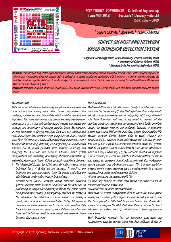 Pdf Survey On Host And Network Based Intrusion Detection System