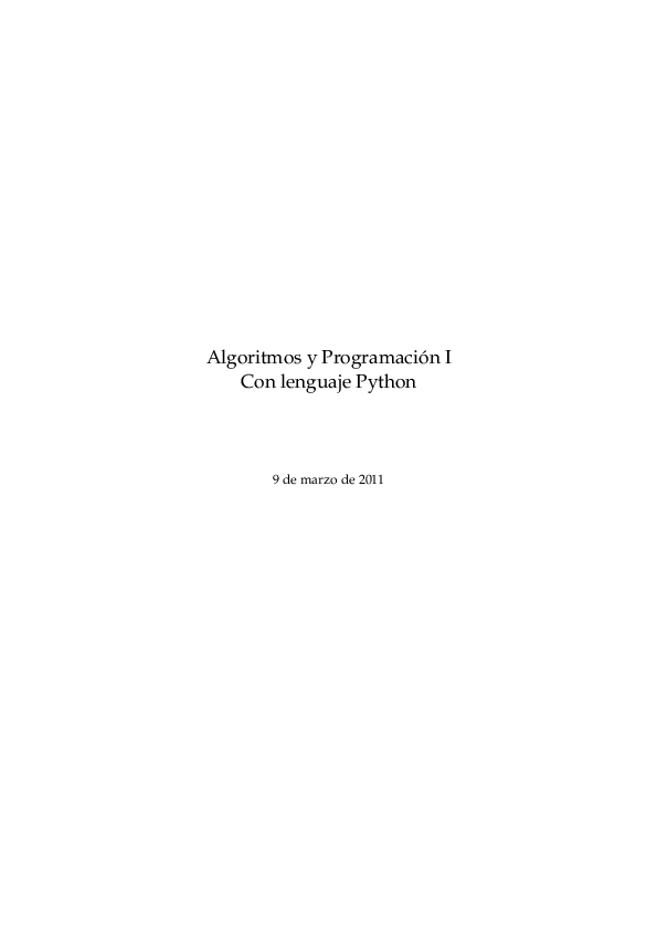 Pdf Algoritmos Y Programacion I Con Python