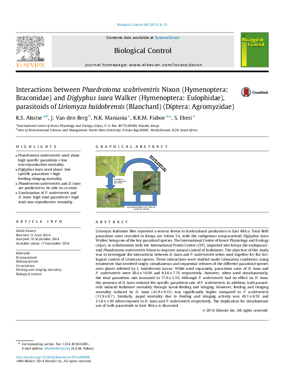(PDF) Interactions between Phaedrotoma scabriventris Nixon (Hymenoptera ...