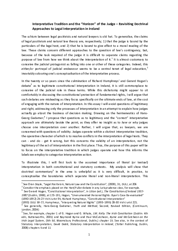(PDF) Working Paper: Interpretative Tradition and the “Horizon” of the ...