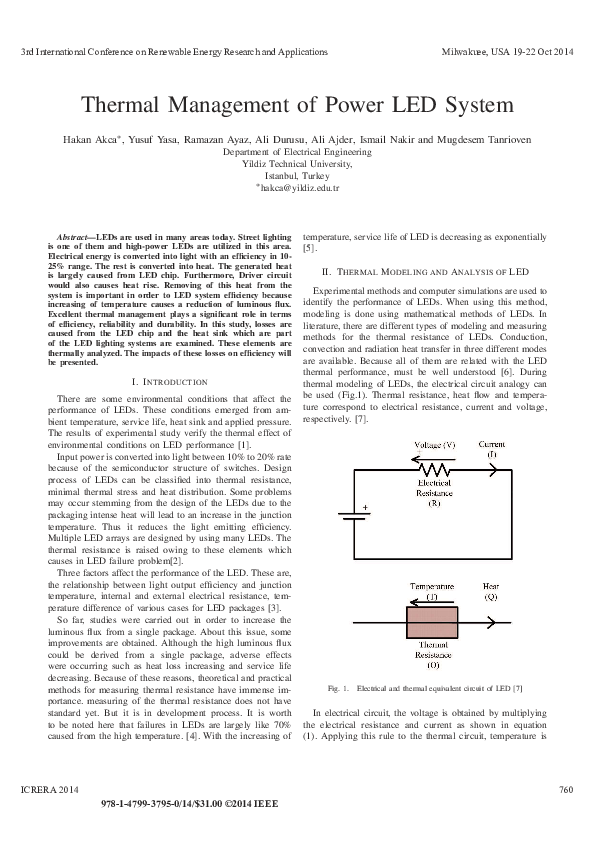 (PDF) Thermal Management of Power LED System