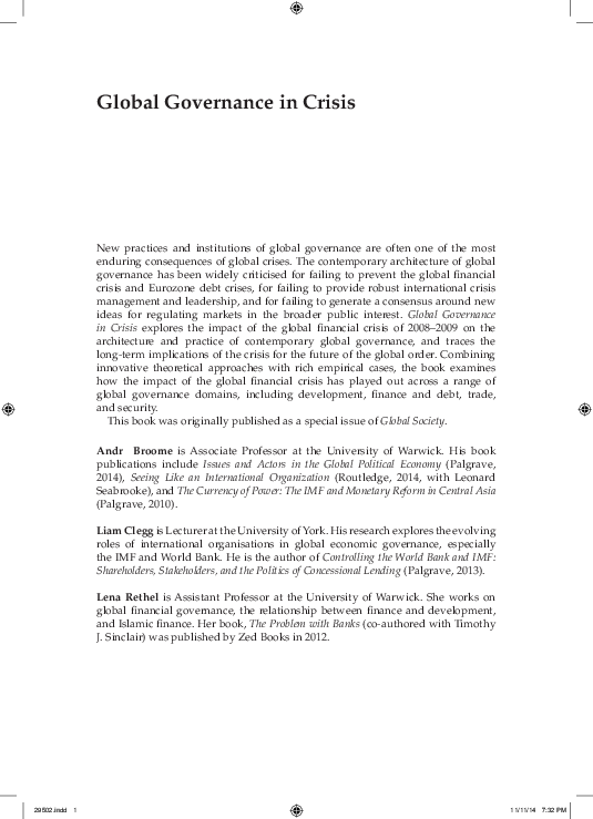(PDF) Global Governance in Crisis