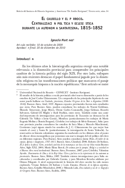 (PDF) El caudillo y el párroco. Centralización política y eclesiástica durante la autonomía ...