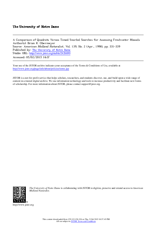 (PDF) A comparison of the effectiveness of timed searches vs. quadrat ...