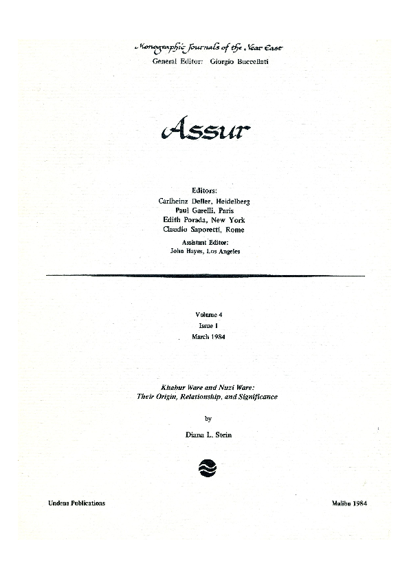 (PDF) Khabur Ware and Nuzi Ware: Their Origin, Relationship, and ...