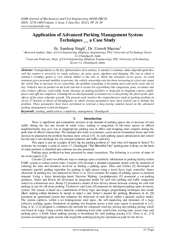 (PDF) Application of Advanced Parking Management System Techniques __ a ...