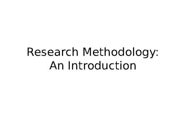 (PPT) 1. Research Methodology-Introduction