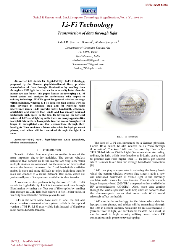 (PDF) Ijcta2014050121-Li-Fi Technology