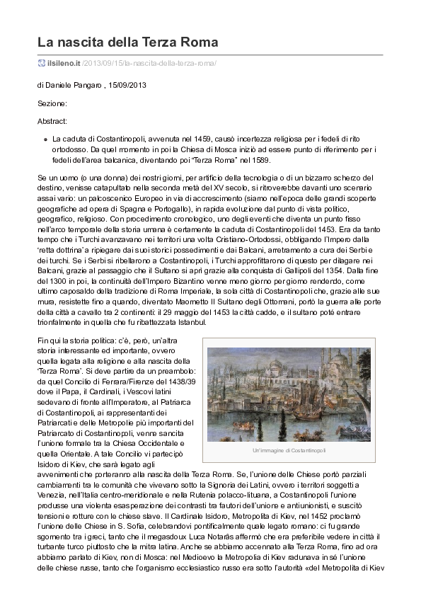 La nascita della terza Roma