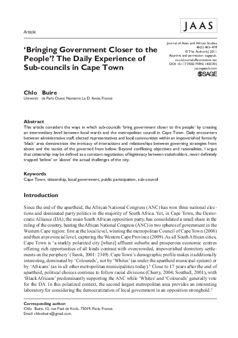 (PDF) Bringing Government Closer to the People’? The Daily Experience ...