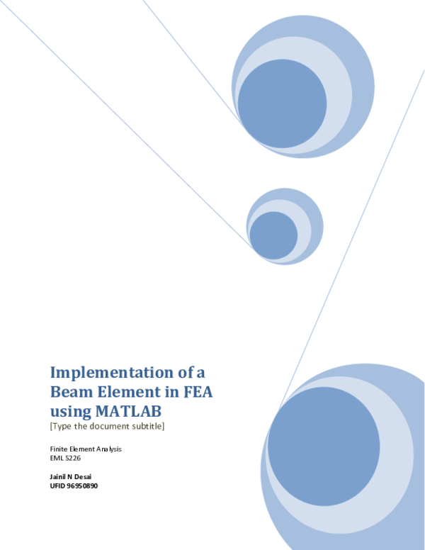 Pdf Implementation Of A Beam Element In Fea Using Matlab Type The Document Subtitle Finite