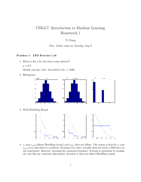 Pdf Machine Learning Homework 1 Eddie Dawn 