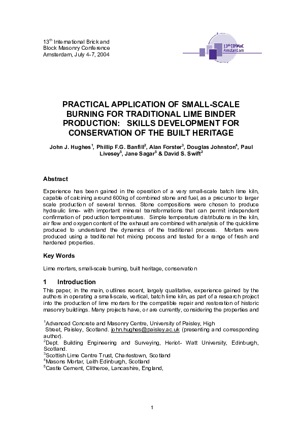 (PDF) Practical application of small-scale burning for traditional lime ...