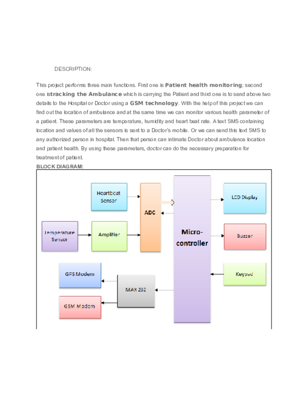 (DOC) ambulance tracking with patient health montoring system using gps ...