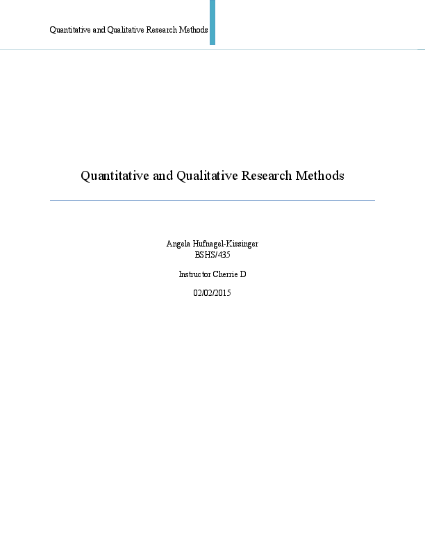 (DOC) Quantitative and Qualitative Research Methods