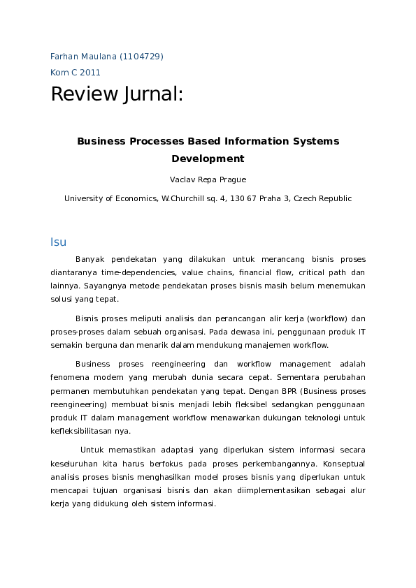 (DOC) Farhan Maulana (1104729) Kom C 2011 Review Jurnal: Business Processes Based Information ...