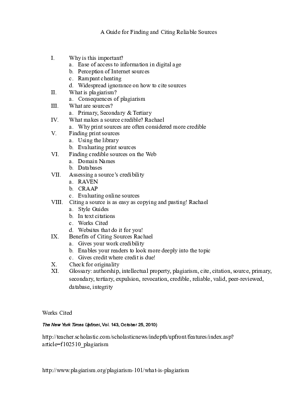 (DOC) A Guide for Finding and Citing Reliable Sources (1)