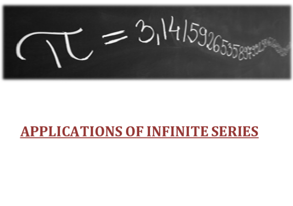 Pdf Research On Application On Infinite Series