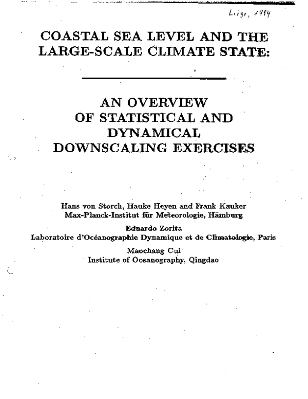 Coastal sea level and the large-scale climate state: An overview of statistical and dynamical ...
