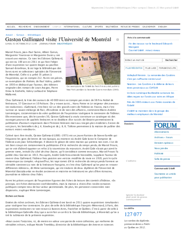 (PDF) Gaston Gallimard visite l'Université de Montréal