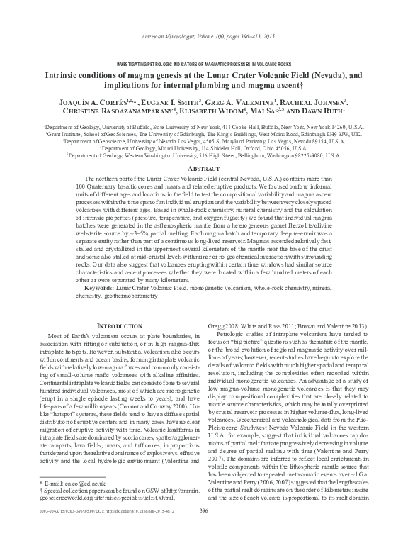 (PDF) Intrinsic conditions of magma genesis at the Lunar Crater ...