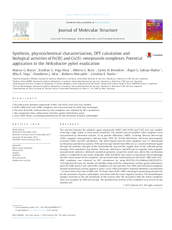(PDF) Synthesis, physicochemical characterization, DFT calculation and biological activities of ...