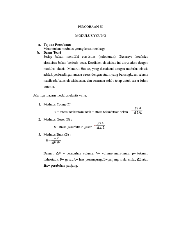 (DOC) Praktikum Modulus Young