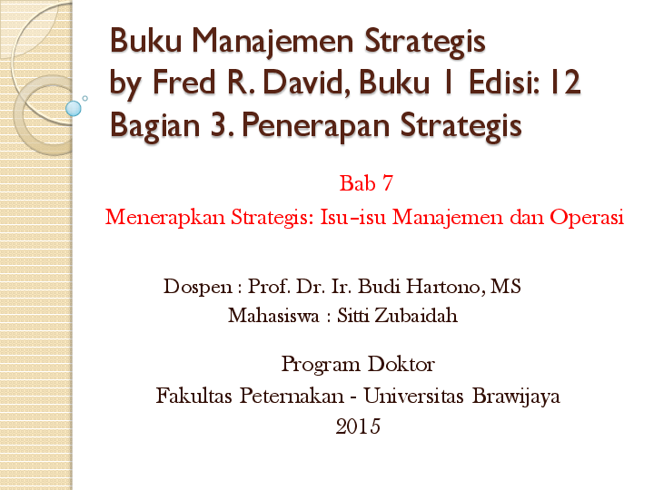 (PDF) Isu Manajemen dan Strategi Operasional