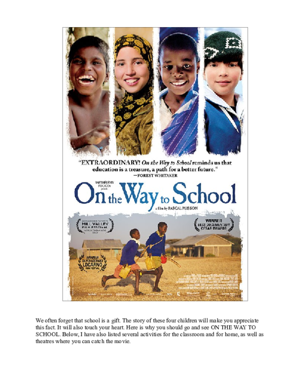 (DOC) On The Way To School: Why we should all watch it and Why all ...