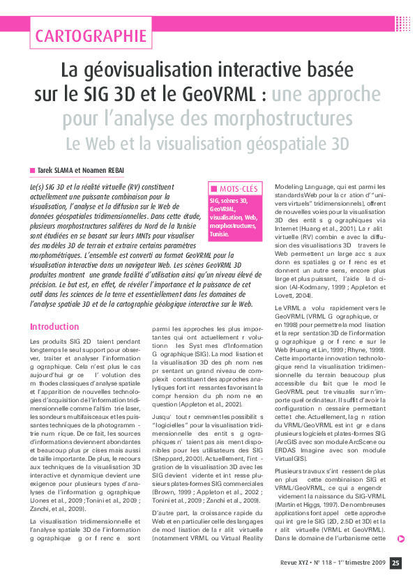 (PDF) La géovisualisation interactive basée sur le SIG 3D et le GeoVRML ...