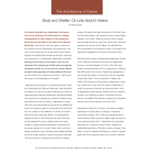 (PDF) Body and Shelter: On Lida Abdul’s Videos (catalog essay)