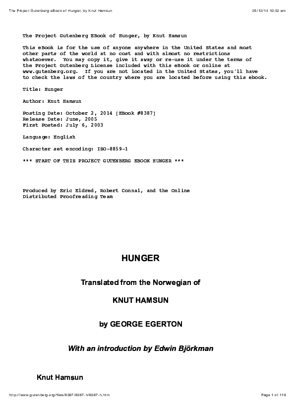 (PDF) Hunger