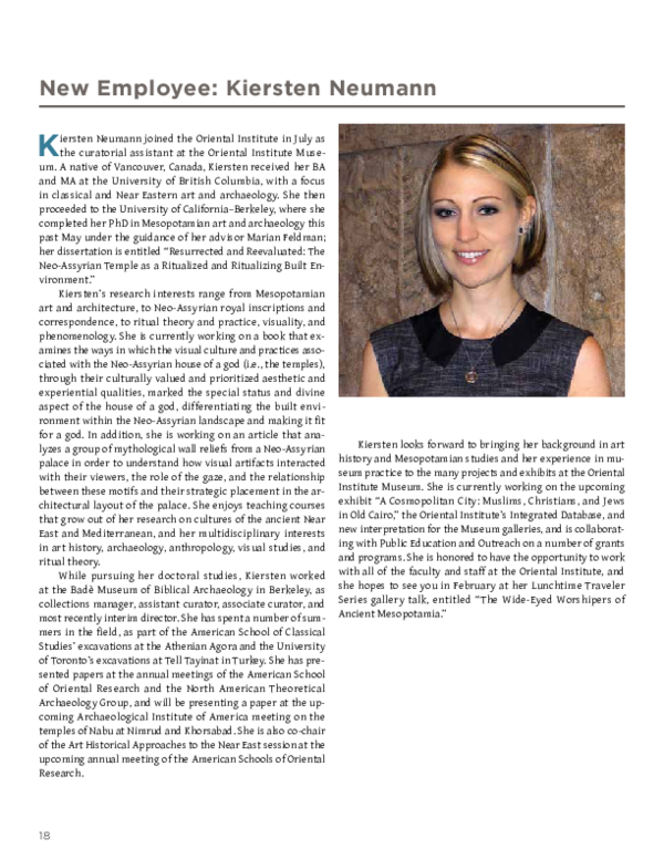 (PDF) New Employee: Kiersten Neumann