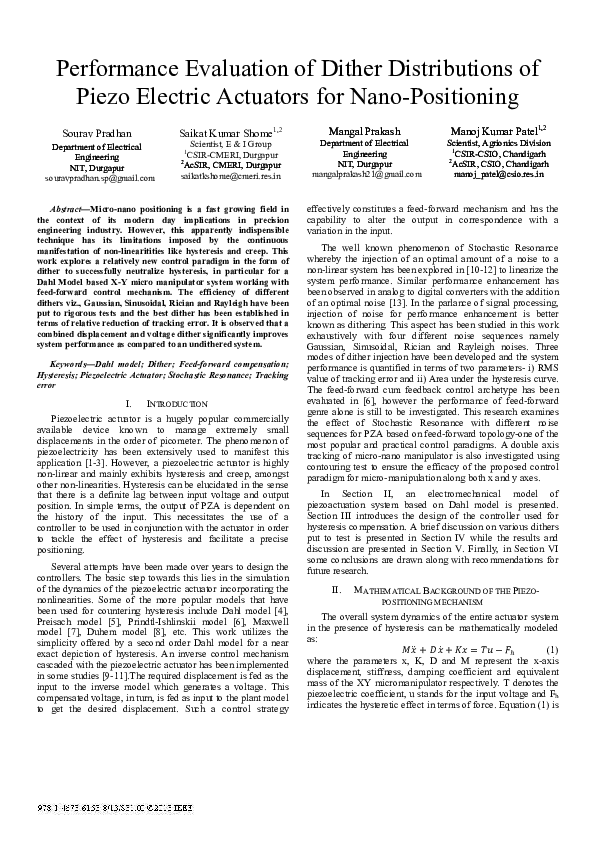 (PDF) Performance Evaluation of Dither Distributions of Piezo Electric ...