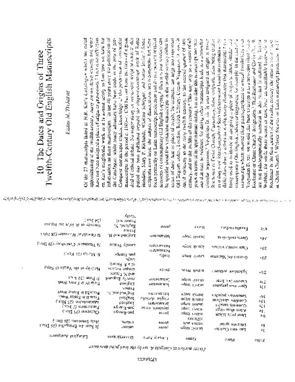 (PDF) The Dates and Origins of Three Twelfth-Century Old English ...