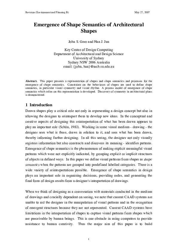 (PDF) Emergence of Shape Semantics of Architectural Shapes | Han Jun ...