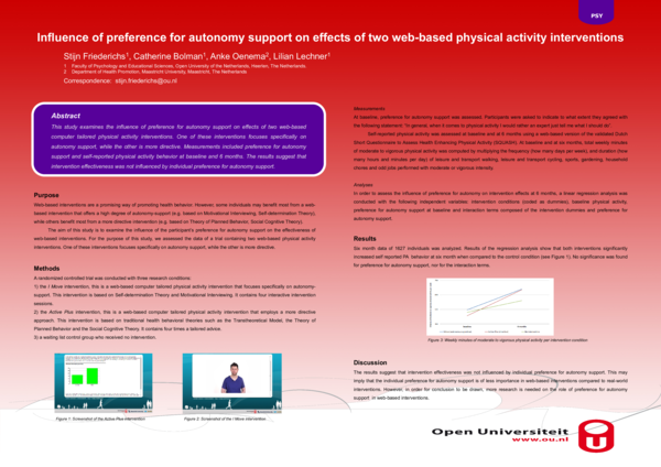 (PDF) Influence of preference for autonomy support on effects of two web-based physical activity ...